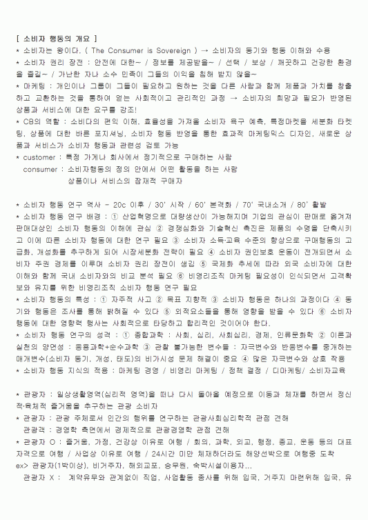 소비자 행동론에 관한 계괄적 이해