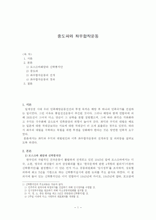중도파와 좌우합작운동