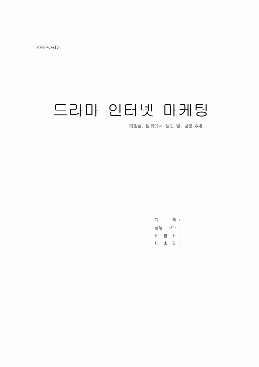 드라마 홈페이지를 통한 인터넷 마케팅