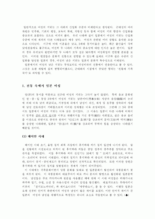 일본사회의 여성지위의 변화