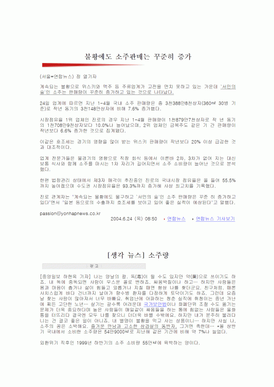 소주의 탄력성 정도