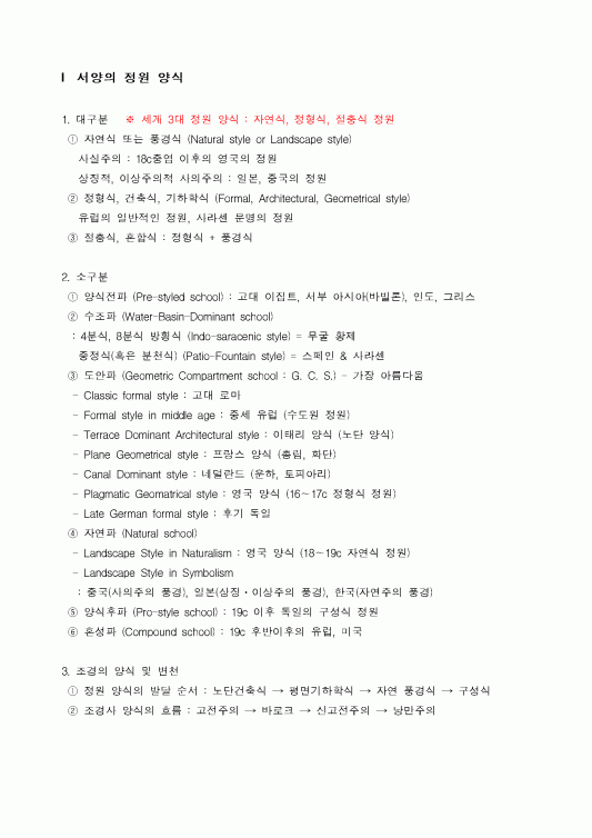 서양조경사-조경기사자료 요약