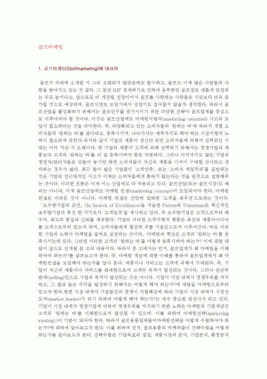 골프마케팅 레포트 자료