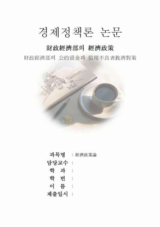 재정경제부의 경제정책-공적자금과 신용불량자