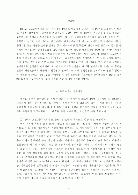 [분석/조사] 동학농민운동 [사회과학]