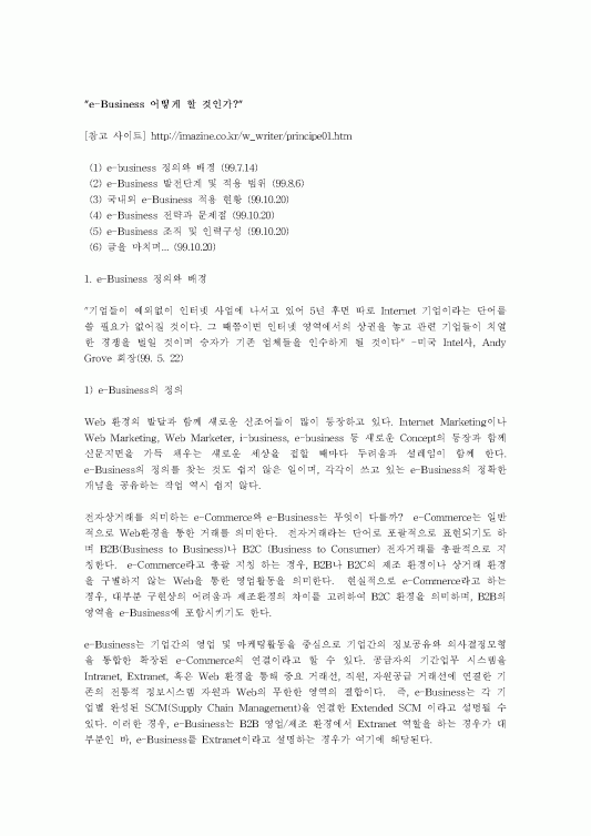 e-Business 어떻게 할 것인가