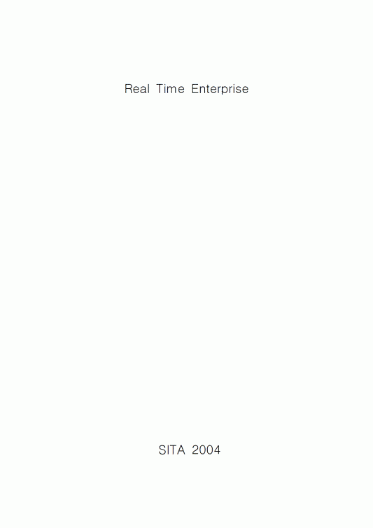 RTE(Real Time Enterprise)경영정보 통합관리 시스템