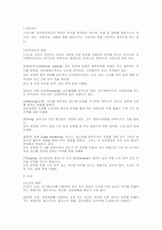 표면처리공정