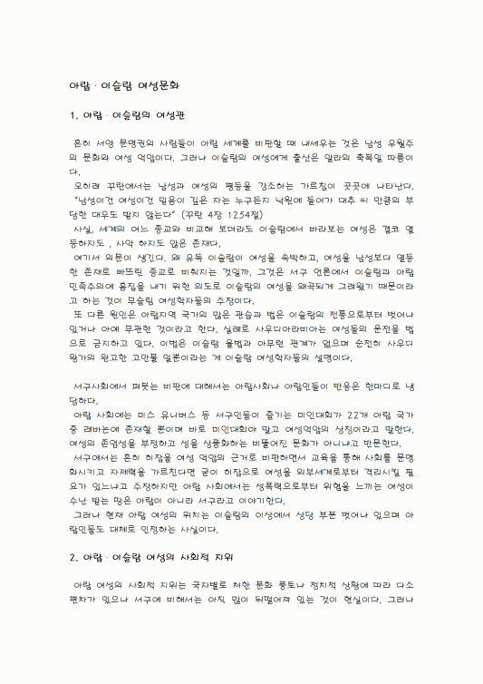 아랍 이슬람 여성문화