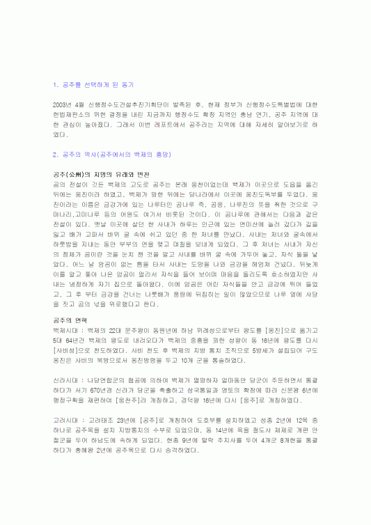 도시와 국토 공주시 조사