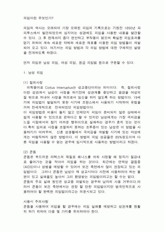 효과적인 피임 방법