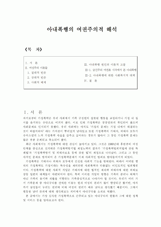 아내폭행의 여권주의적 해석