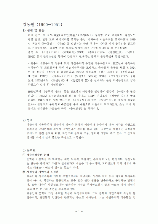 1920년대 소설가 (염상섭, 나도향, 현진건, 최서해, 김동인, 채만식, 전영택)