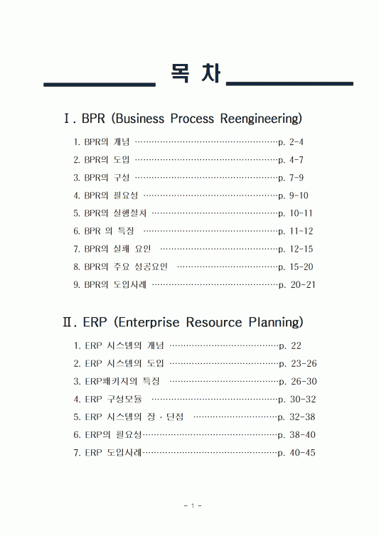 BPR과 ERP 레포트 자료