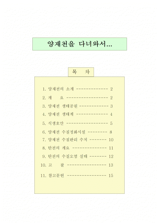 양재천을 다녀와서