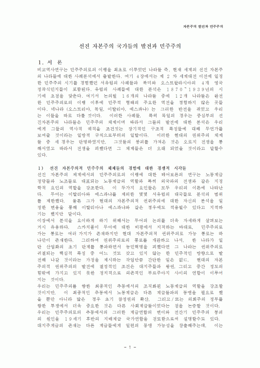 선진 자본주의 국가들의 발전과 민주주의