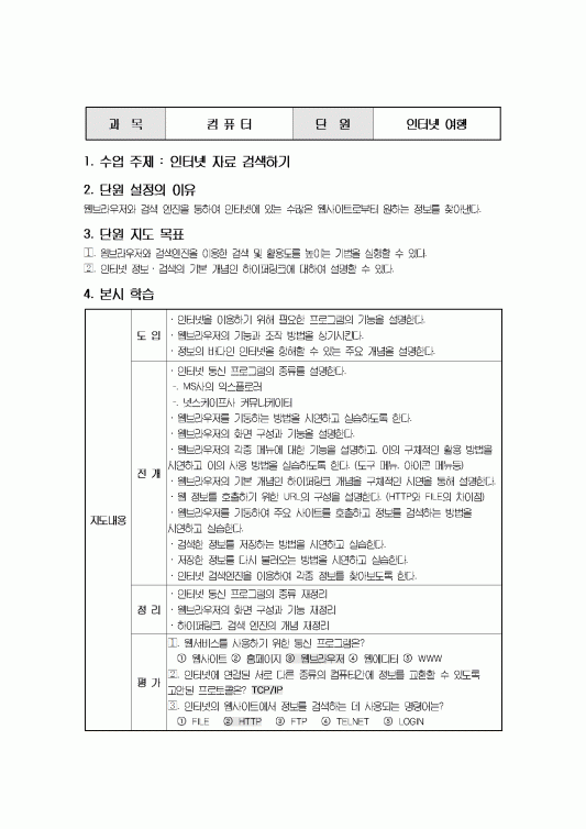 학습지도안 컴퓨터