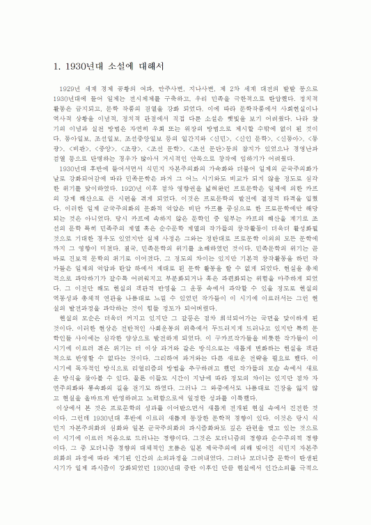 1930년대 문학과 구인회,  이태준의 <해방 전후>에 대해서