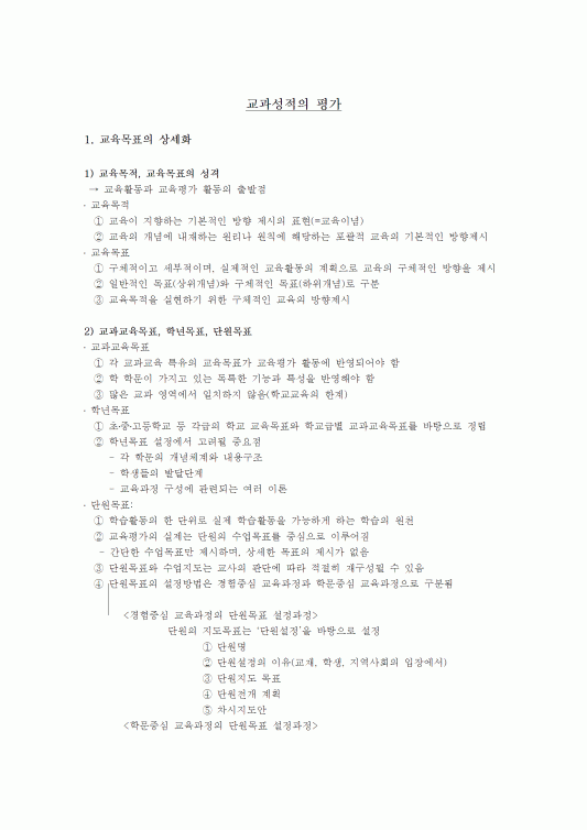 교과성적의 평가