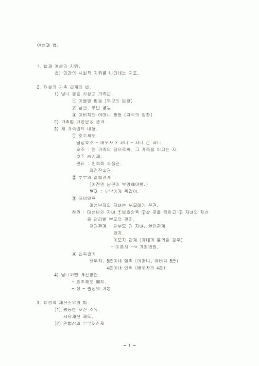 [사회과학] 여성과 법