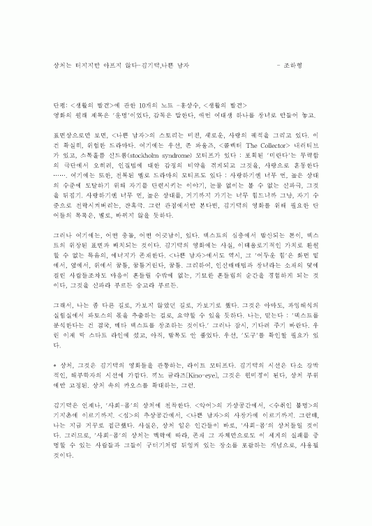 나쁜 남자 평론  -김기덕 감독 작-