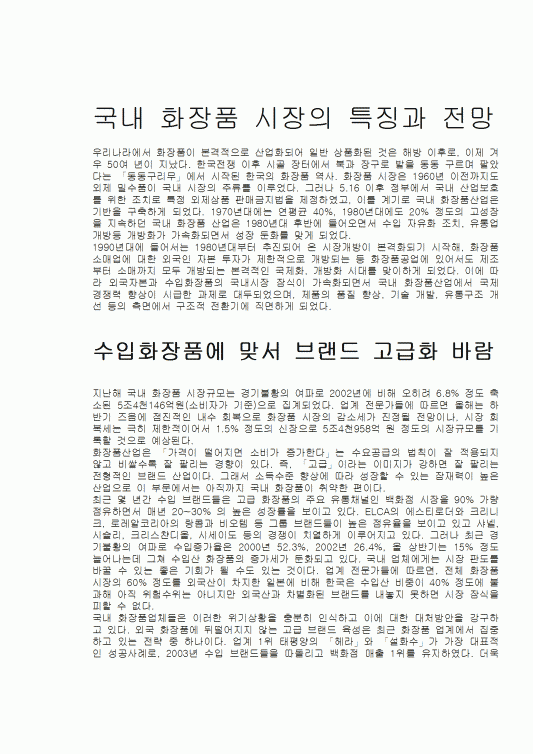 우리나라 화장품시장