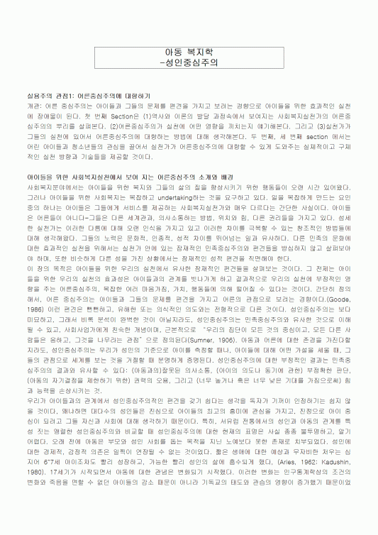 아동복지학-성인중심주의