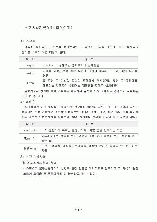 스포츠 심리학이란 무엇인가