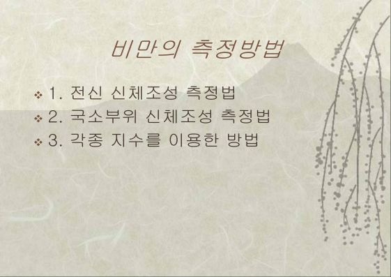 비만의 측정방법