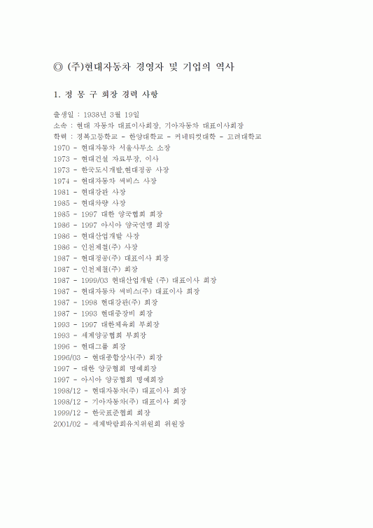 현대자동차의 과거와 현재 그리고 분석