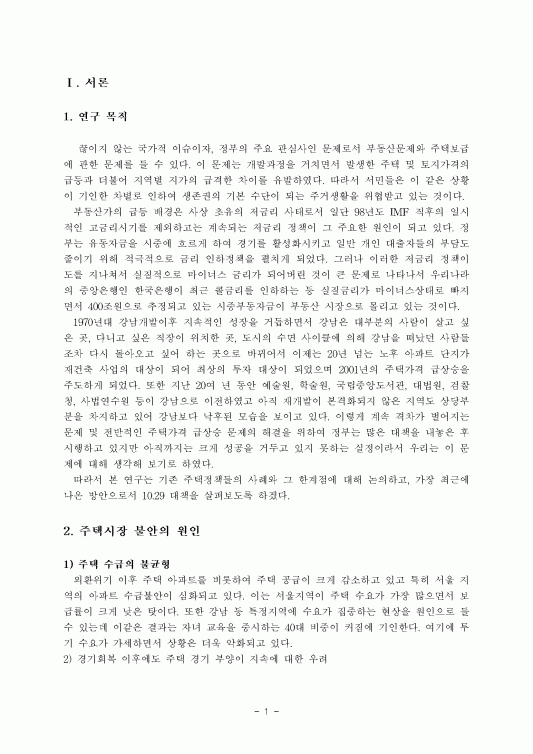 부동산 정책분석과 제언