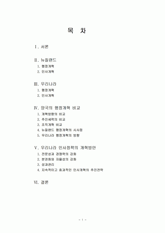 한국의 행정개혁과 인사개혁
