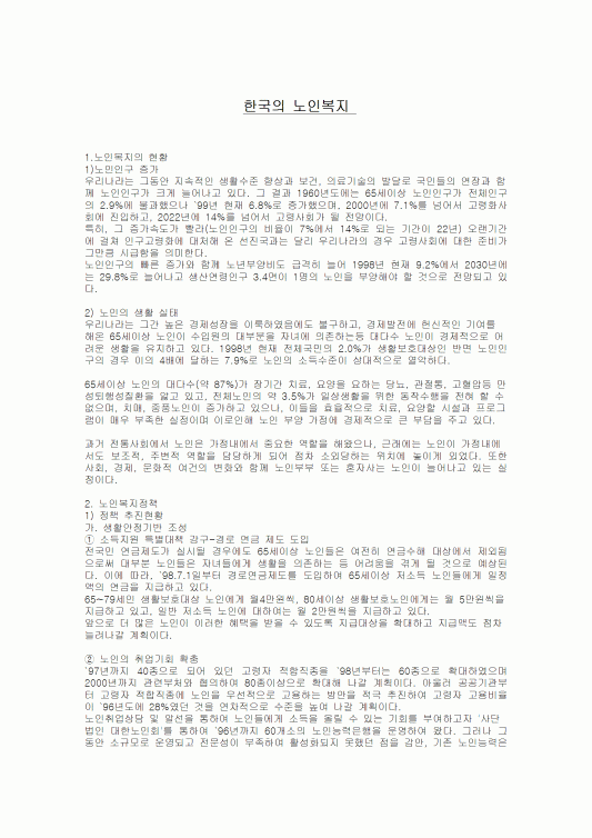 한국의 노인복지