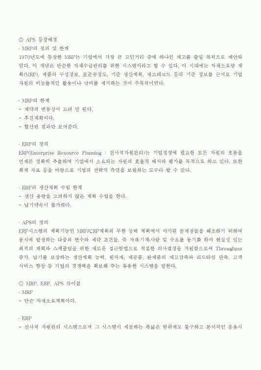 APS의 도입배경