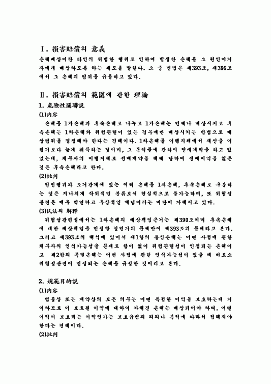 손해배상의 의의