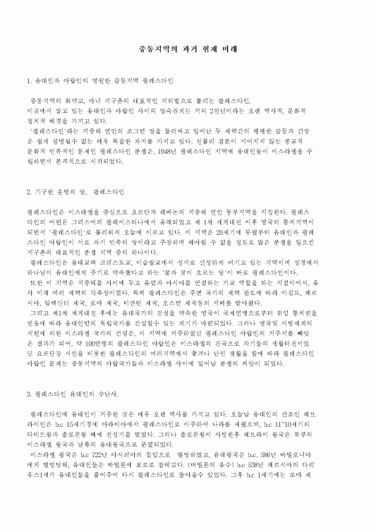 중동지역의 과거 현재 미래