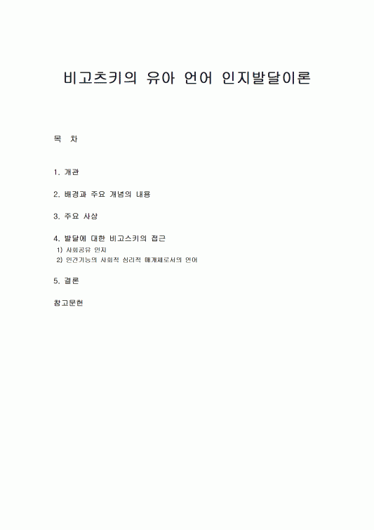 비고츠키의 유아 언어 인지발달이론