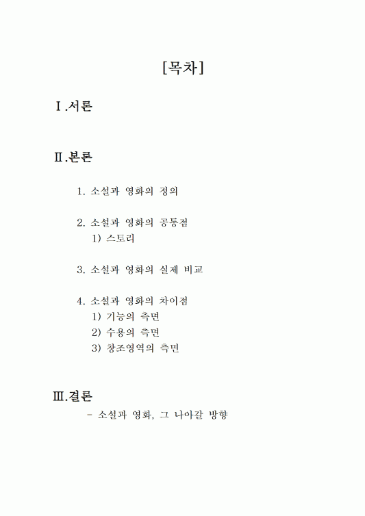 소설과 영화의 차이점