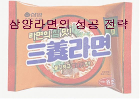 삼양라면 성공 전략 분석 -마케팅분석자료-