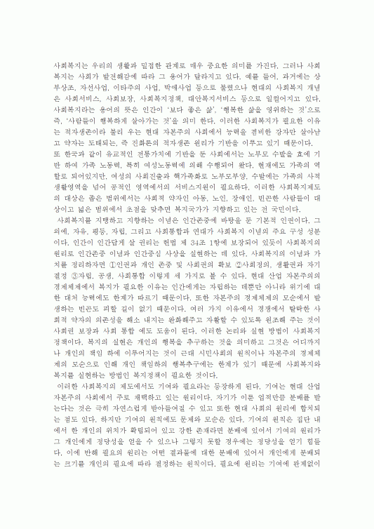 사회복지학 레포트 자료