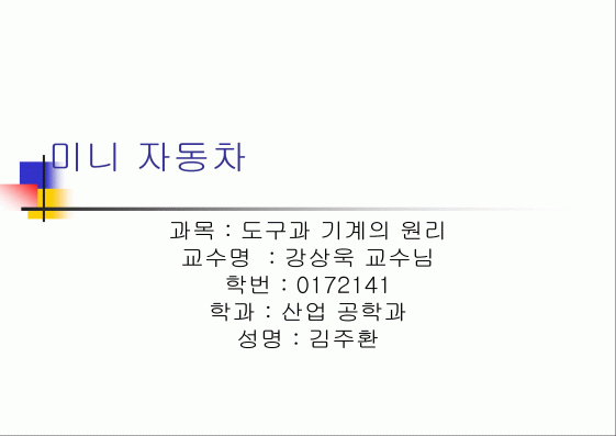 미니 자동차 레포트 자료