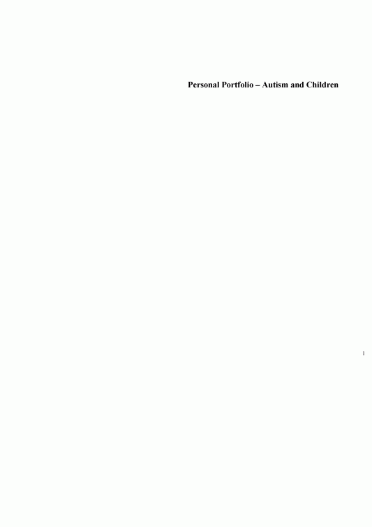 Autism and Children