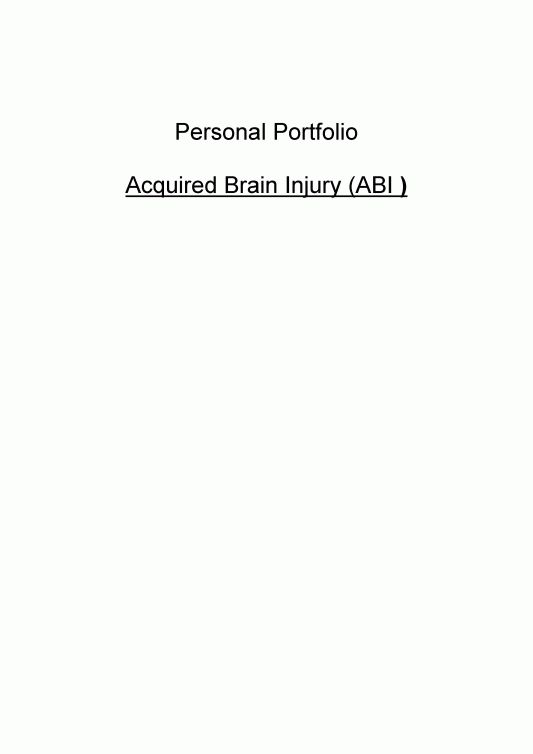 Acquired Brain Injury (ABI)