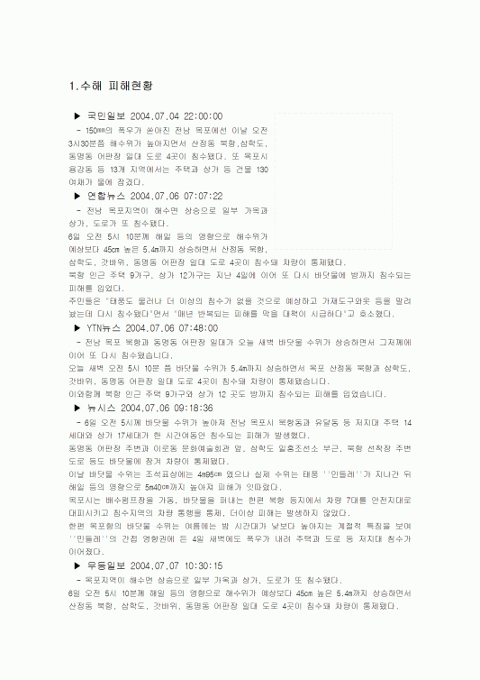 수재해조사 레포트 자료
