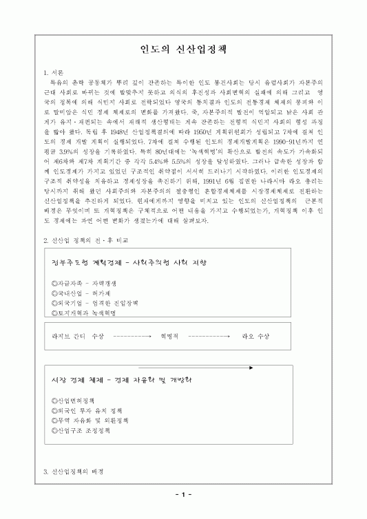 인도의 신산업정책