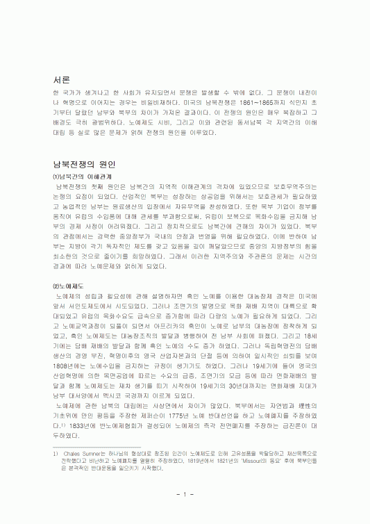 남북전쟁 레포트 자료