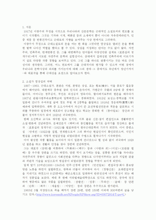 염상섭 문학의 근대성
