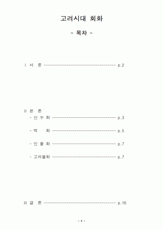 [인문과학] 고려시대 회화