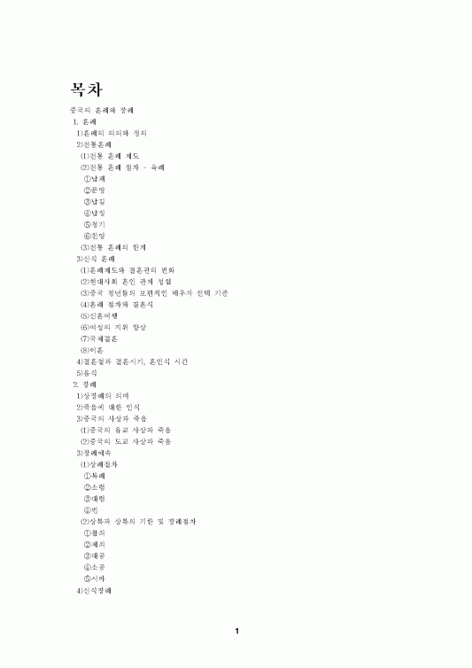 중국의 혼인과 장례