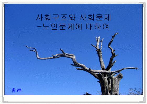 노인문제에 대하여
